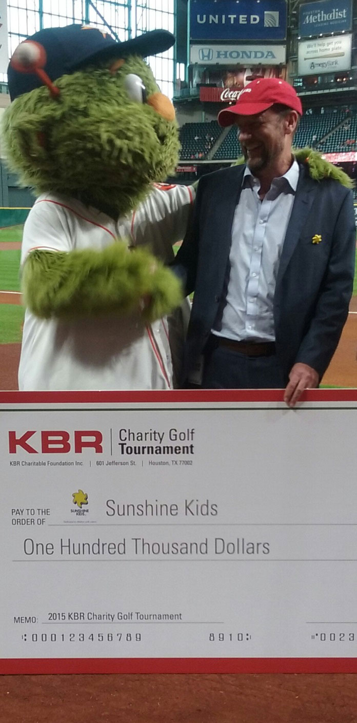 KBR CEO Presents $100,000 to Sunshine Kids at Houston Astros Game | KBR